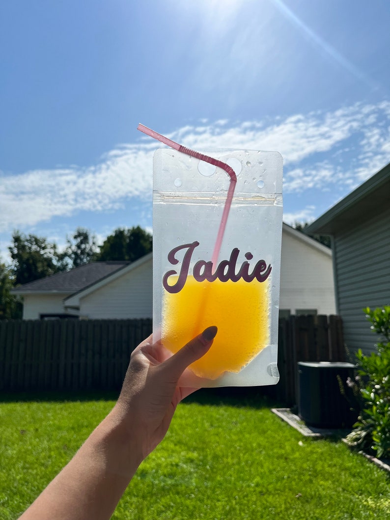 Custom Name Pouches | Sparkle Drink Pouches | Bachelorette Trip | Party ...