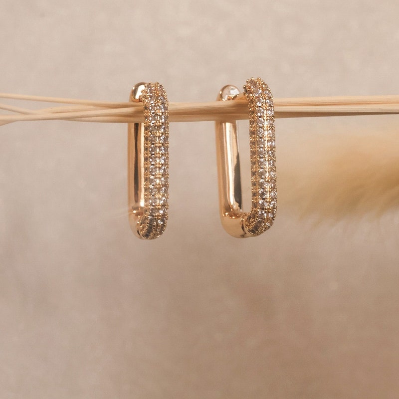 Rectangle Hoops - Etsy