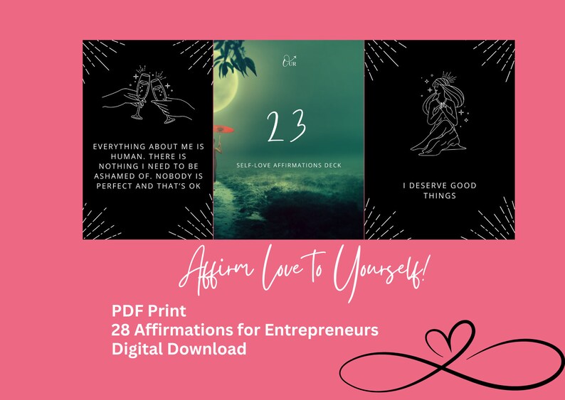 23 Self Love Affirmations Deck - Etsy