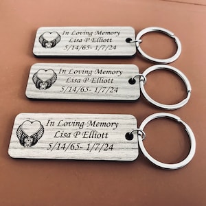 Funeral Favors Personalized Wood Keychain Memorial Favor Service for ...