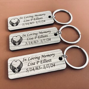 Funeral Favors Personalized Wood Keychain Memorial Favor Service for ...