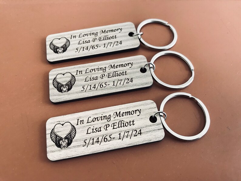 Funeral Favors Personalized Wood Keychain Memorial Favor Service for ...