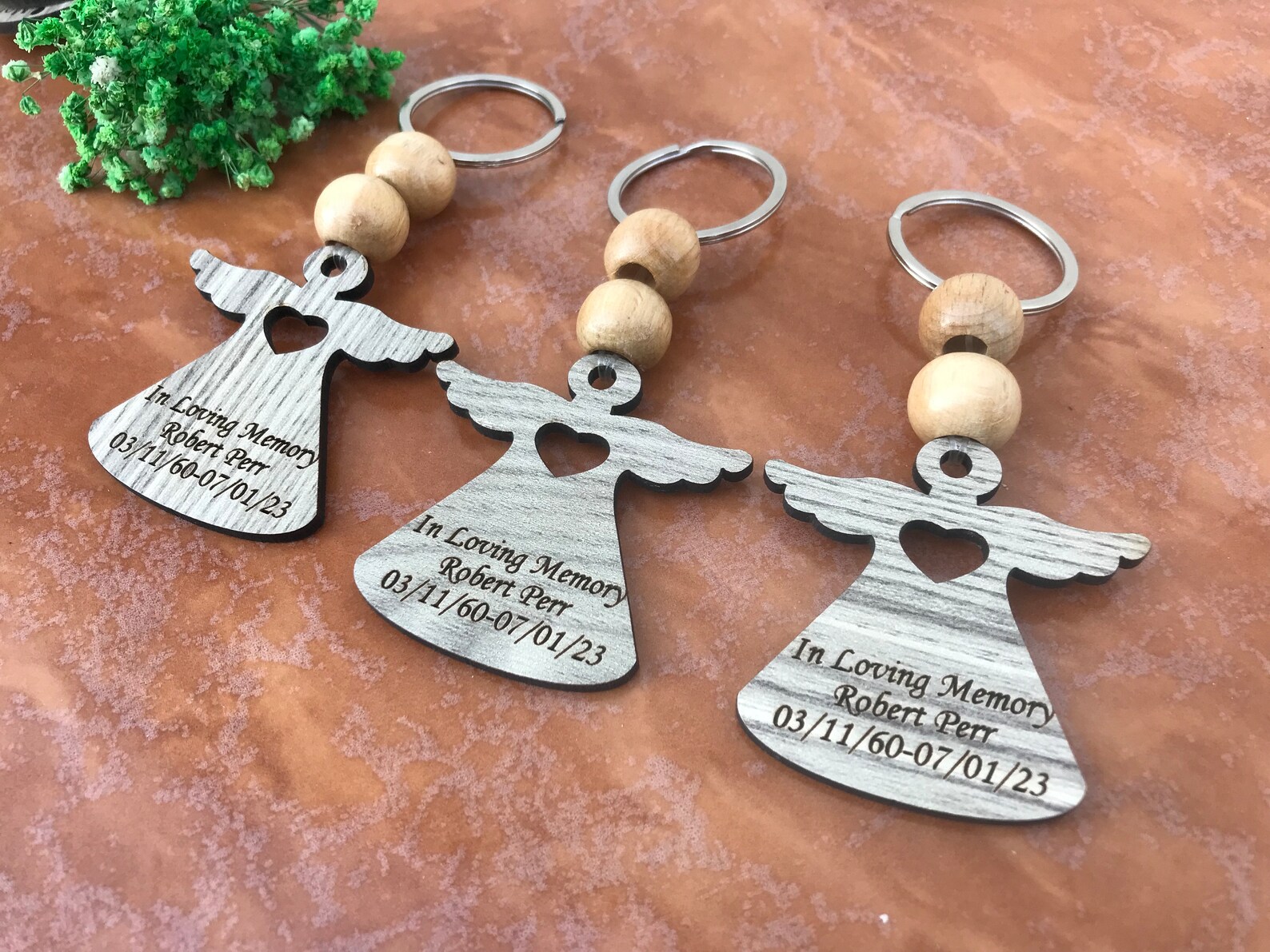 Funeral Favors, Celebration of Life ,personalized Angel Keychain ...