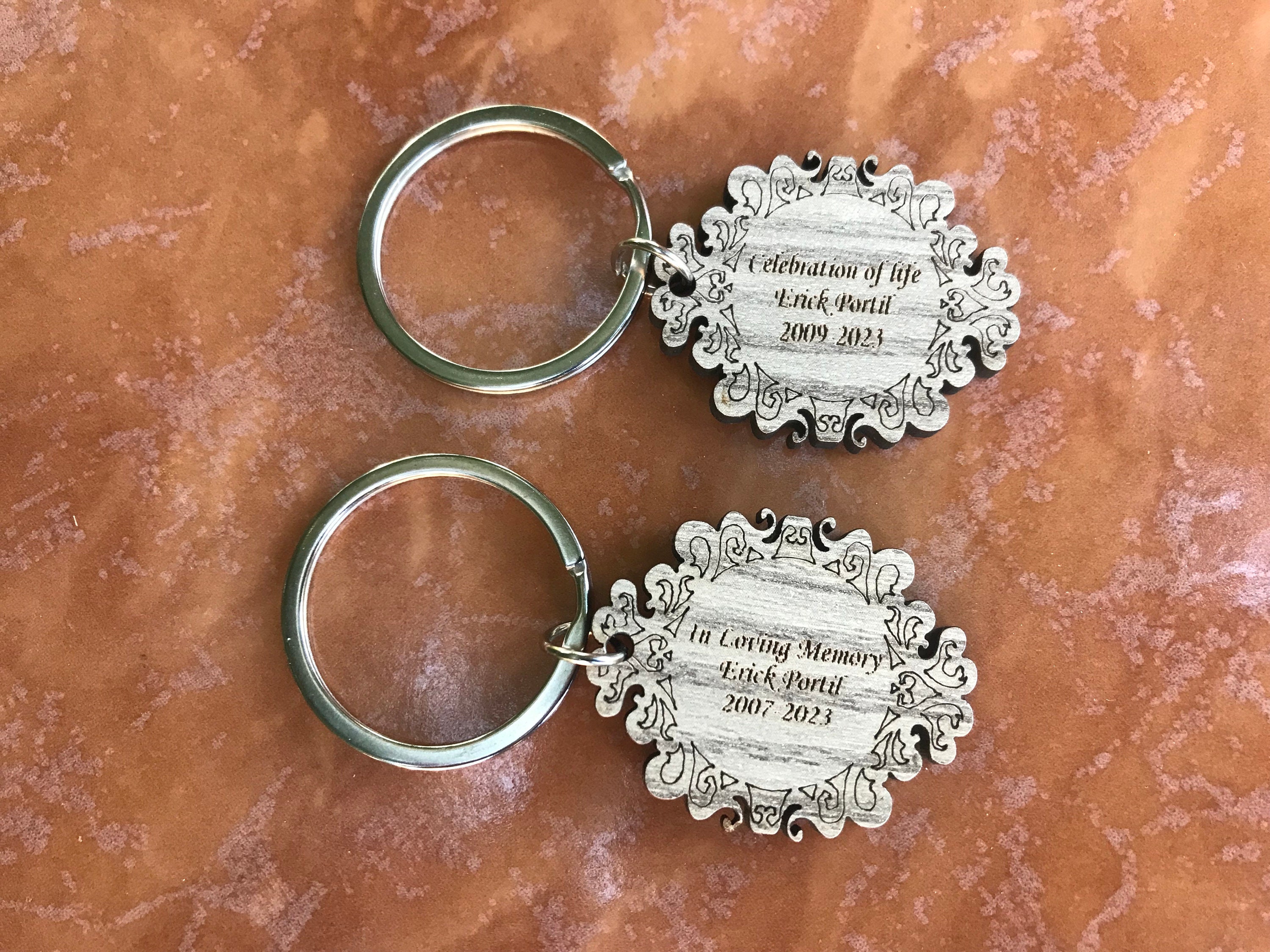 Celebration of Life Funeral Favors Personalized Wood Keychain Memorial ...