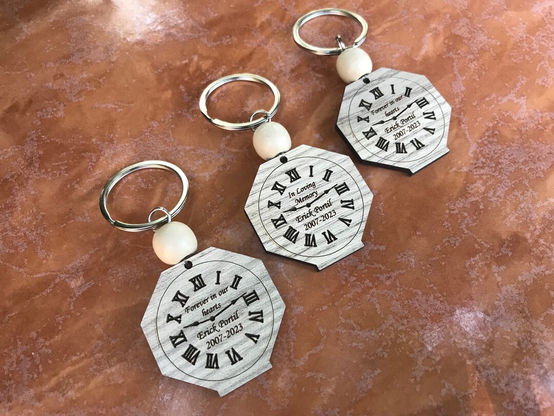 Funeral Favors Keychain Personalized Wooden Celebration of Life Favor ...