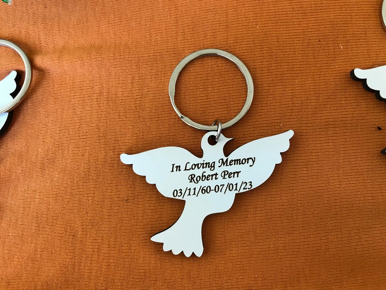 Bulk Funeral Favors Personalized Wood Keychain Celebration of Life ...