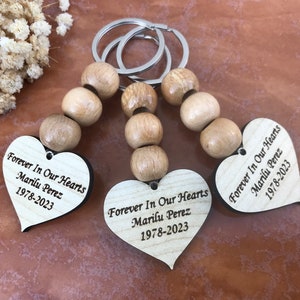 Bulk Funeral Favors Personalized Forever in Our Hearts Keychain ...
