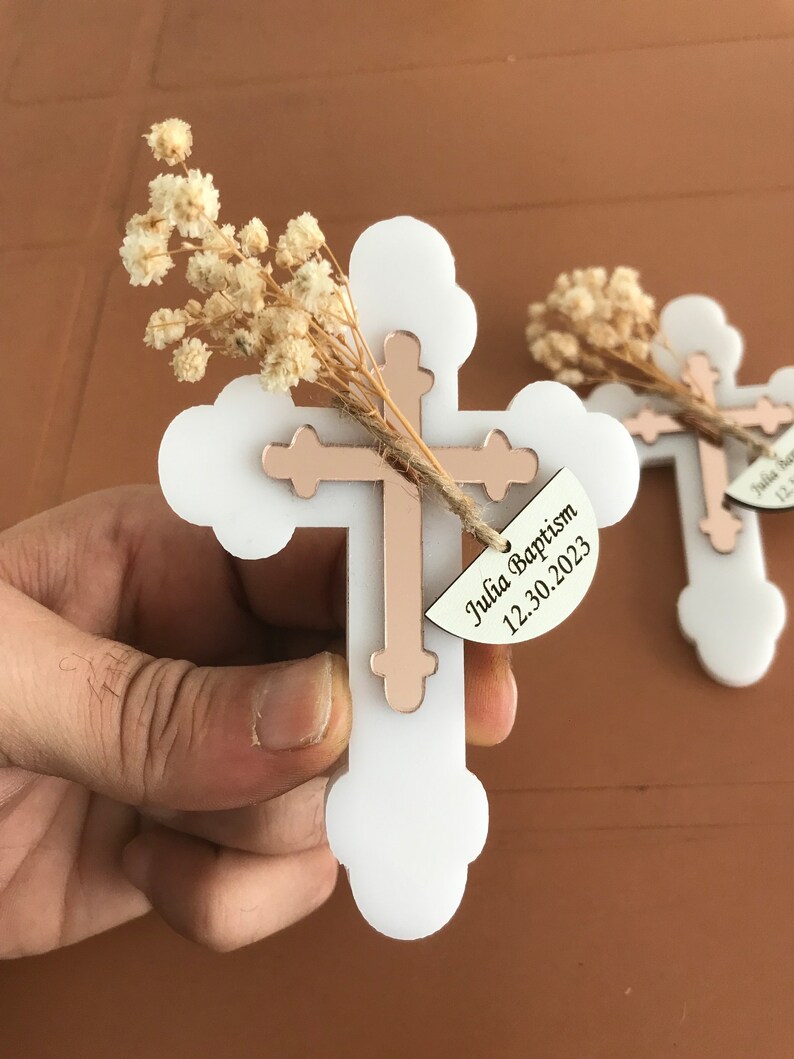 Personalized Baptism Favors Cross Magnet Baptism Party Favors for Girl ...