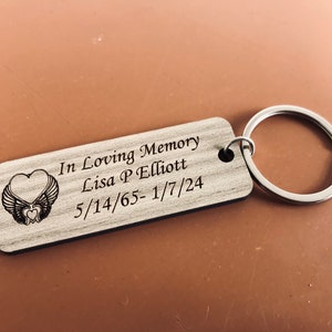Funeral Favors Personalized Wood Keychain Memorial Favor Service for ...