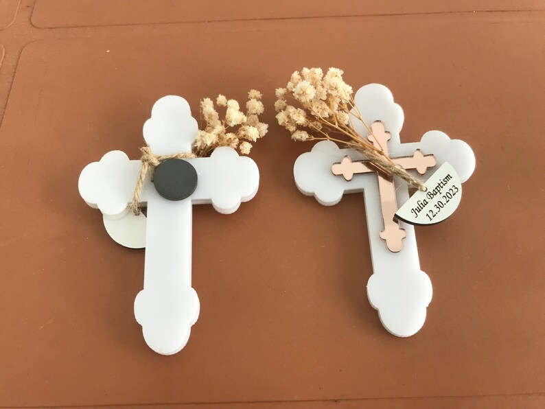 Personalized Baptism Favors Cross Magnet Baptism Party Favors for Girl ...