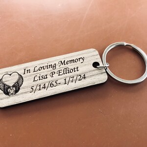 Funeral Favors Personalized Wood Keychain Memorial Favor Service for ...
