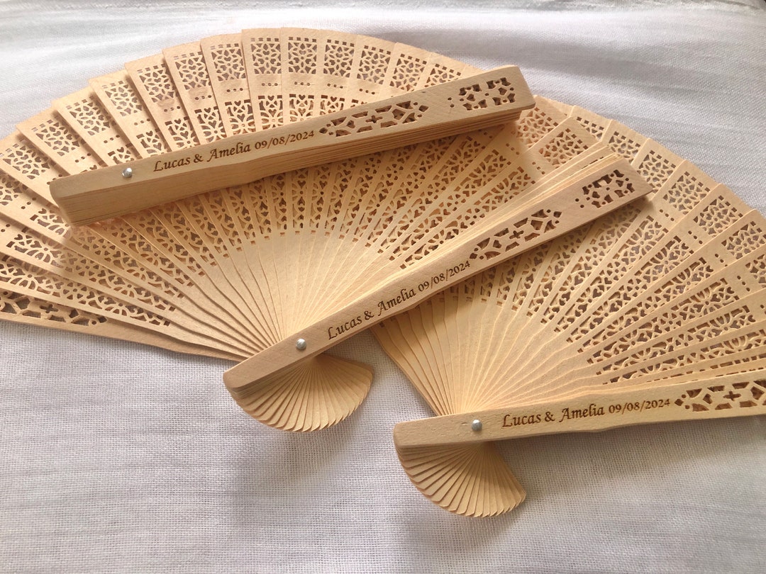 Wedding Fans Bulk Wedding Favors, Custom Hand Fan Engraved Folding Hand ...
