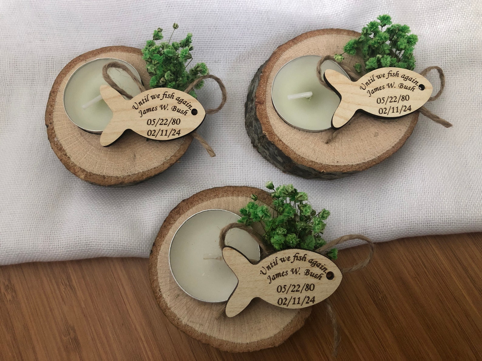 Personalized Funeral Memorial Candle Favors, Bulk Fishing Theme ...