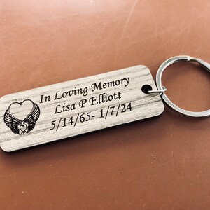 Funeral Favors Personalized Wood Keychain Memorial Favor Service for ...