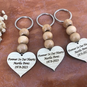 Bulk Funeral Favors Personalized Forever in Our Hearts Keychain ...