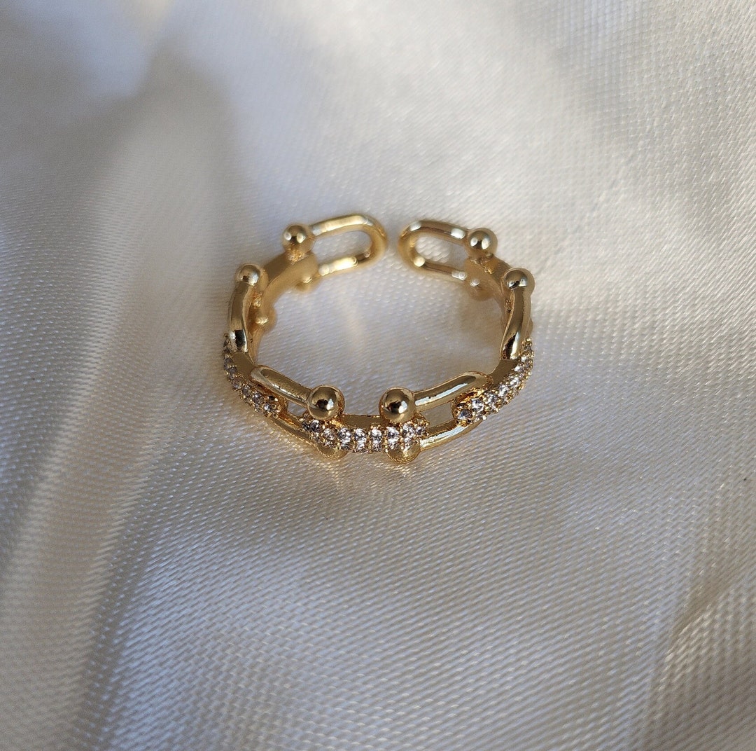 Gold U Shape Ring, U Shape Ring, Gold Filled, Classic Jewelry, Elegant ...