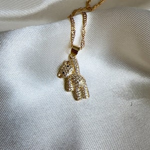 Christal Gold Bear Necklace, Gold Bear Necklace, Made in USA Jewelry ...