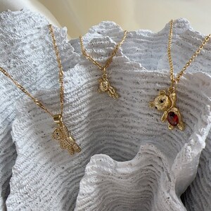Christal Gold Bear Necklace, Gold Bear Necklace, Made in USA Jewelry ...