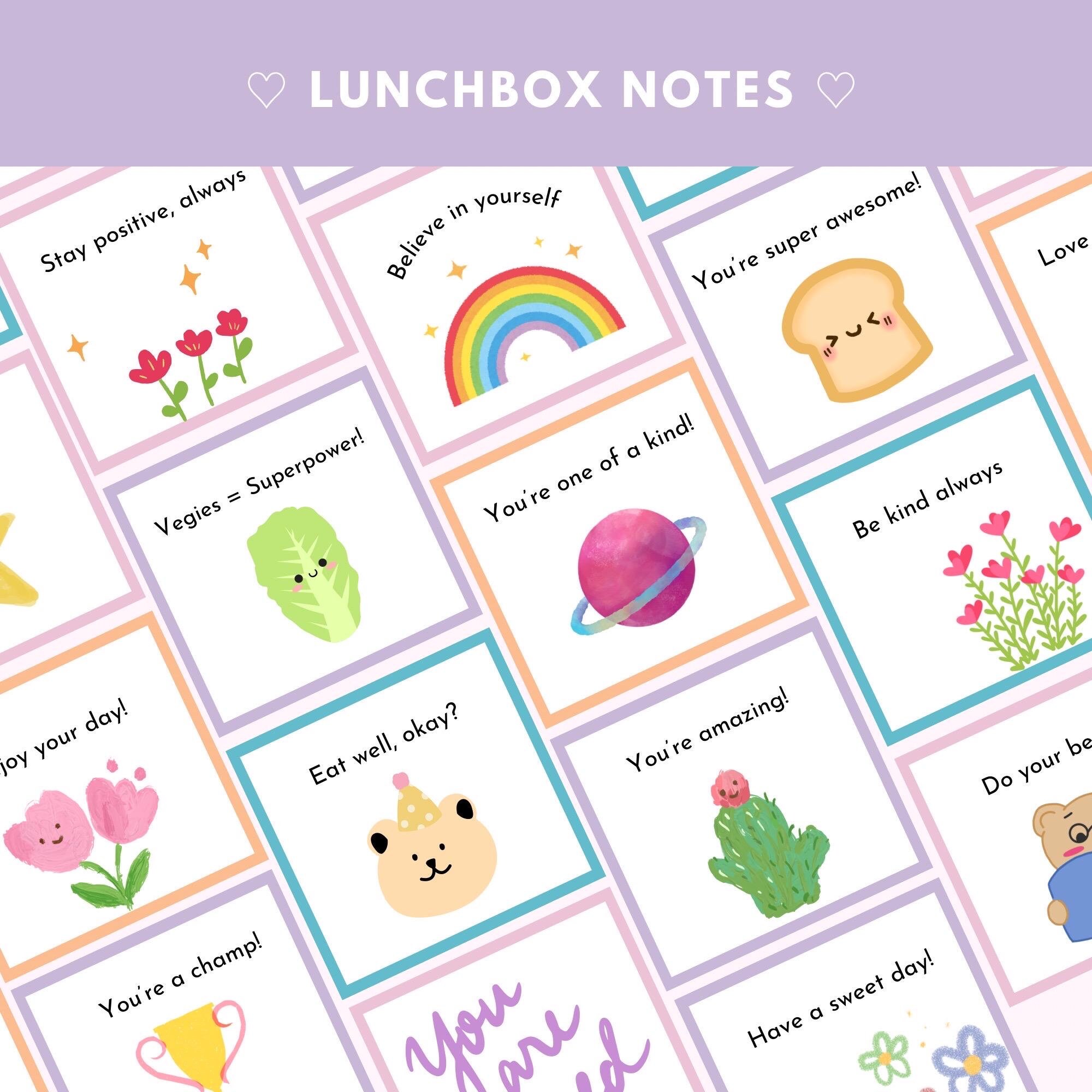 30 Printable Encouraging Lunchbox Messages and Cute Notes for Kids - Etsy