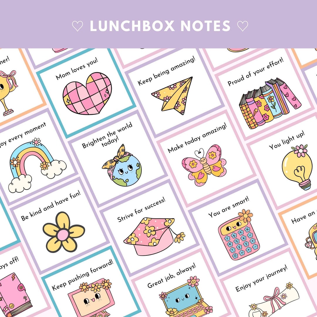 30 Printable Encouraging Lunchbox Messages and Cute Notes for Kids - Etsy