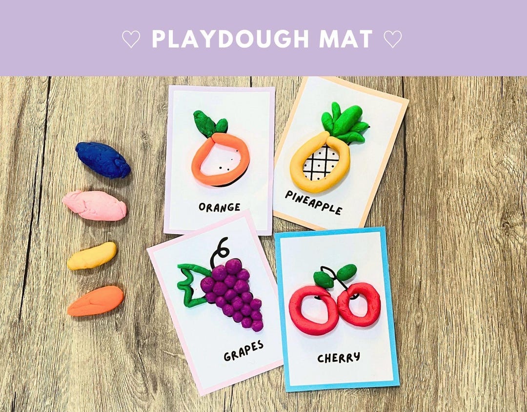 20 Fruits Playdough Mat for Kids Preschool Activity - Etsy