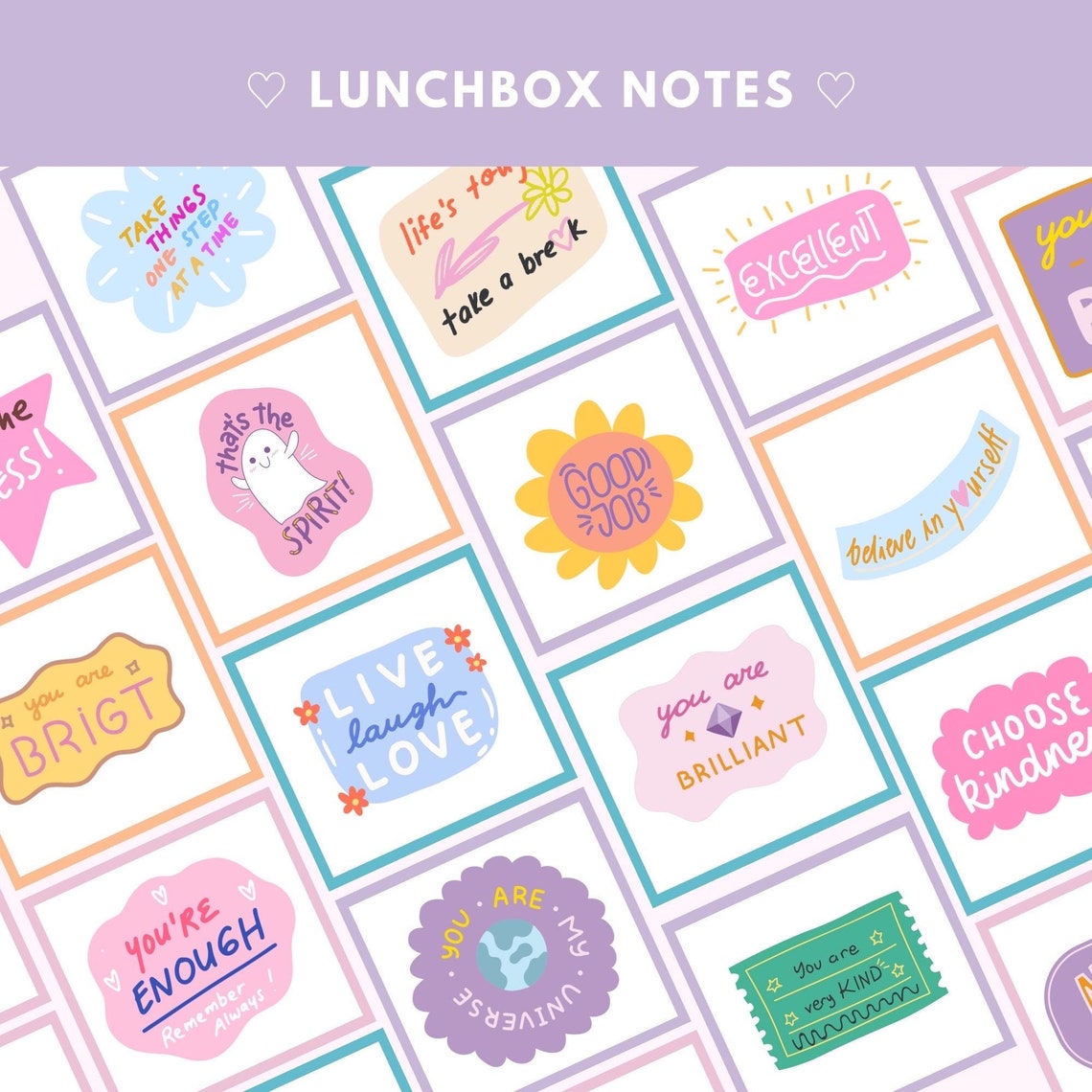 30 Printable Encouraging Lunchbox Messages and Cute Notes for Kids - Etsy
