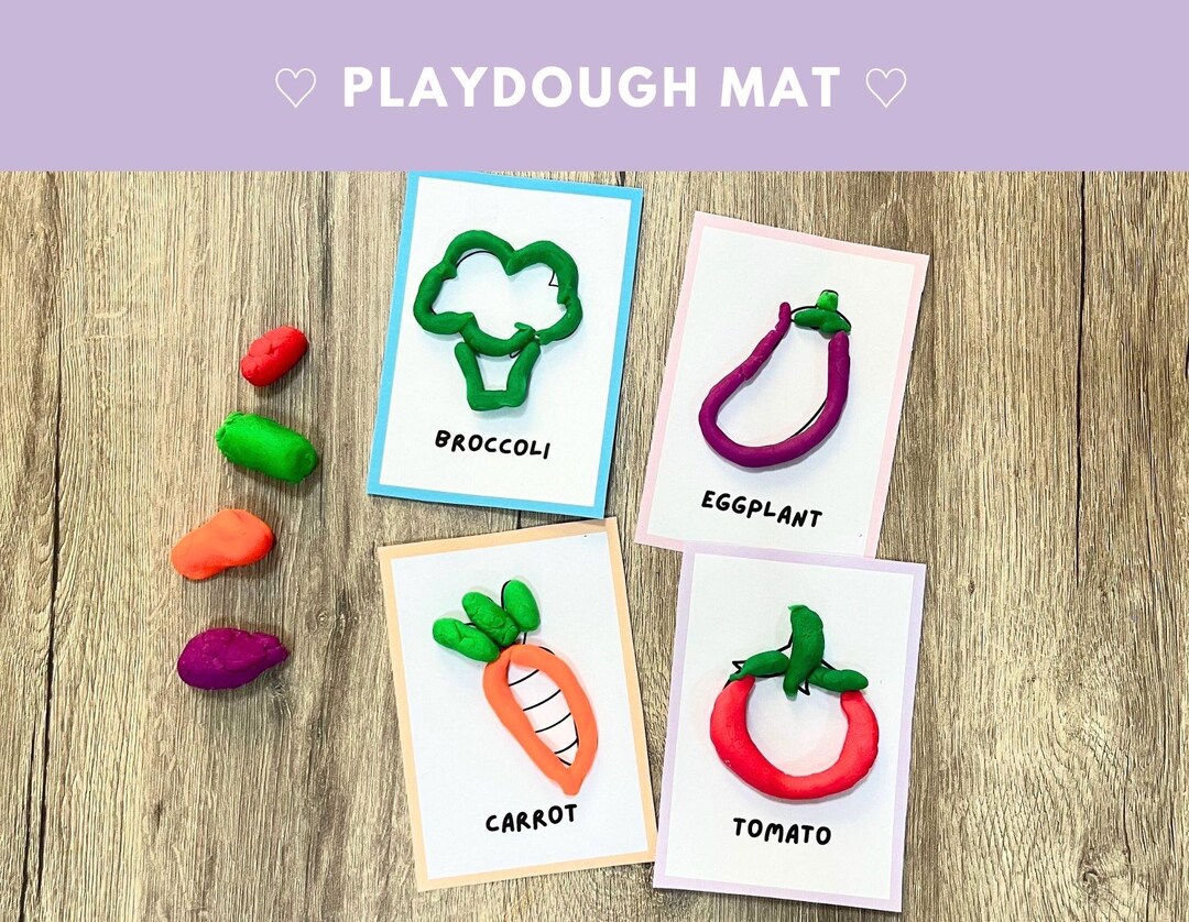 20 Vegetables Playdough Mat for Kids Preschool Activity - Etsy
