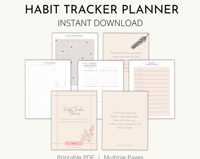 Habit Tracker Printable, Monthly and Weekly Habit Tracker Template, A4 ...