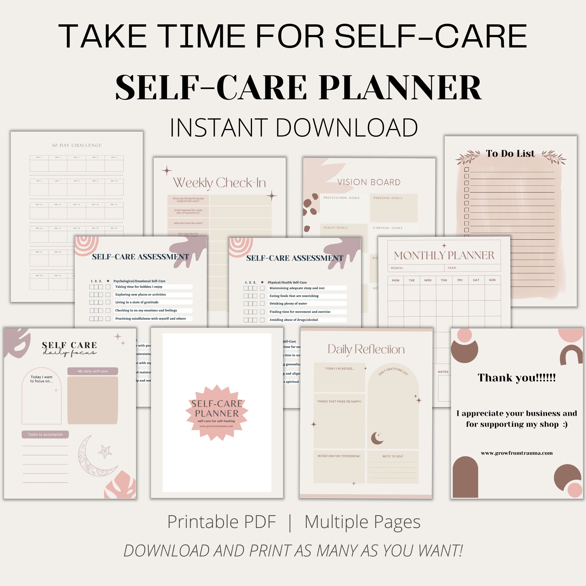 Self-care Planner, Self-care, Self-care for Beginners, Weekly Planner ...
