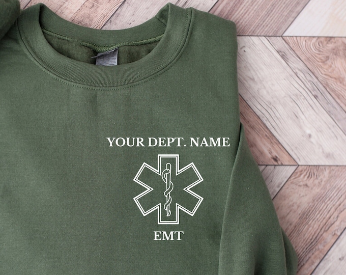 Custom EMT Sweatshirt, Personalized EMT Shirt, EMS Gifts, Emt ...