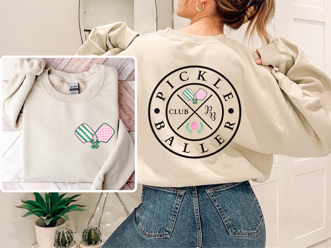 Preppy Pickleball Sweatshirt, Pickleball Shirt, Pickle Baller Gift ...