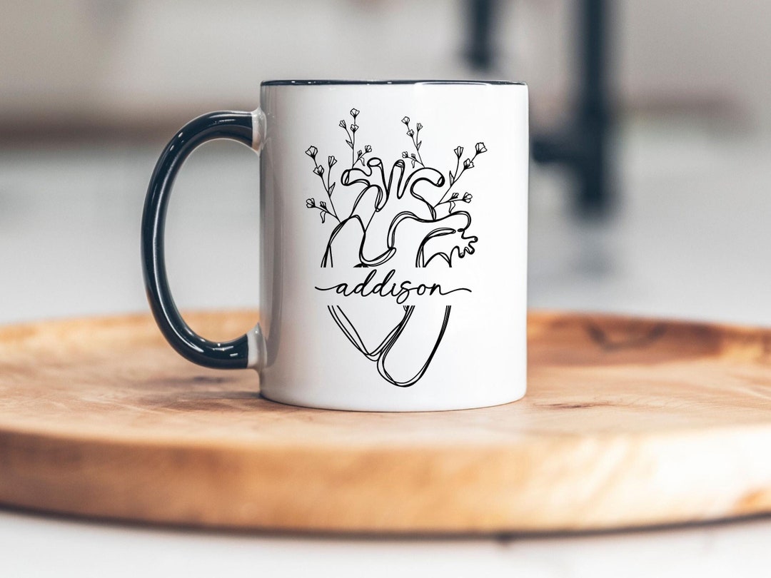 Personalized Heart Anatomy Mug, Custom CHD Coffee Mug, Cardiac Nurse ...