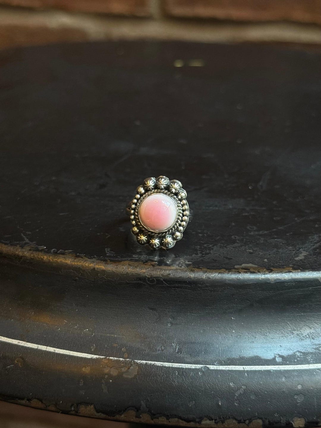 Pink Conch Circle Ring | Sterling Silver | Size 8 | C173 - Etsy