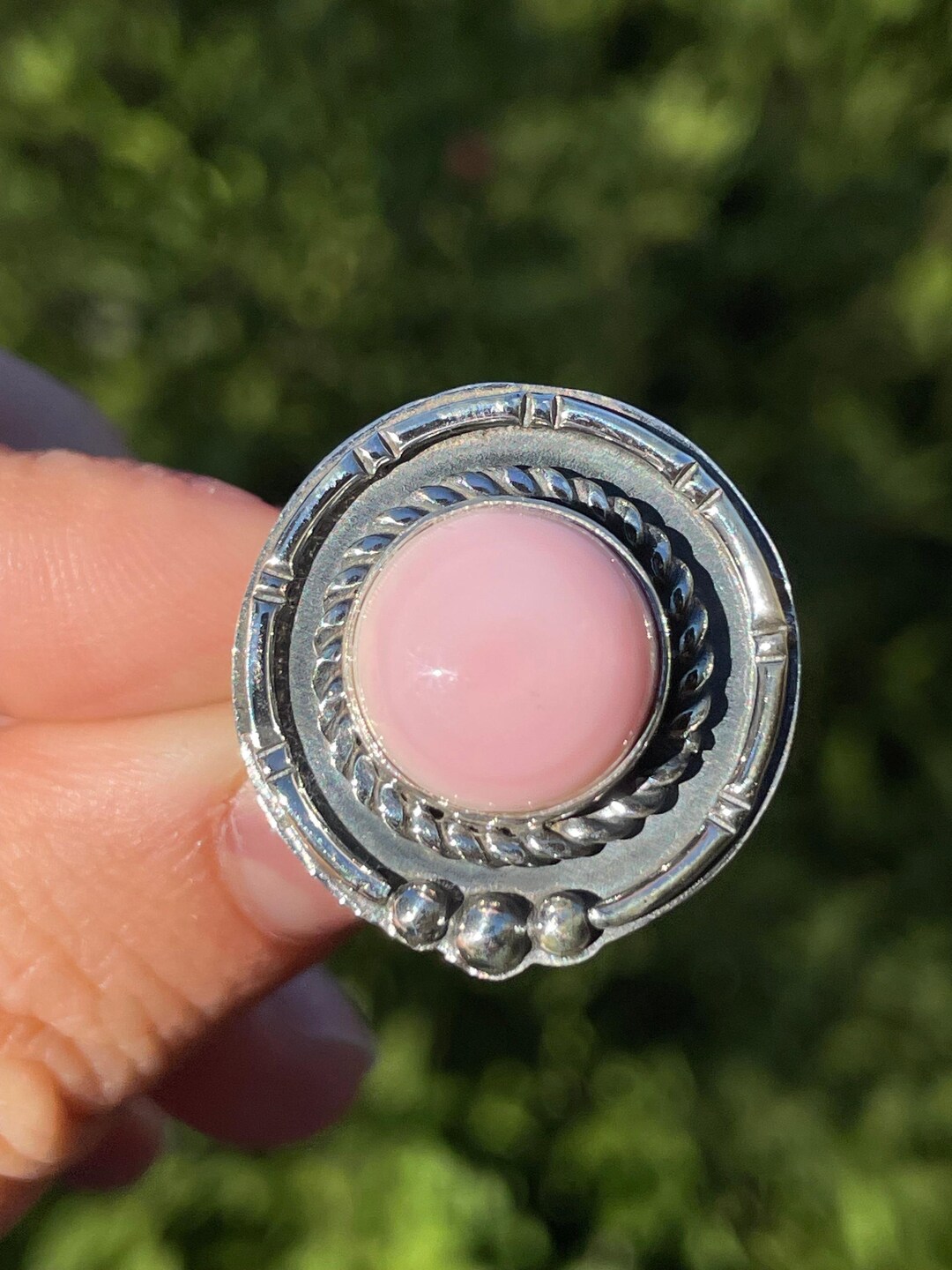 Pink Conch Rope Design Ring 925 Sterling Silver Size 7 H41 - Etsy
