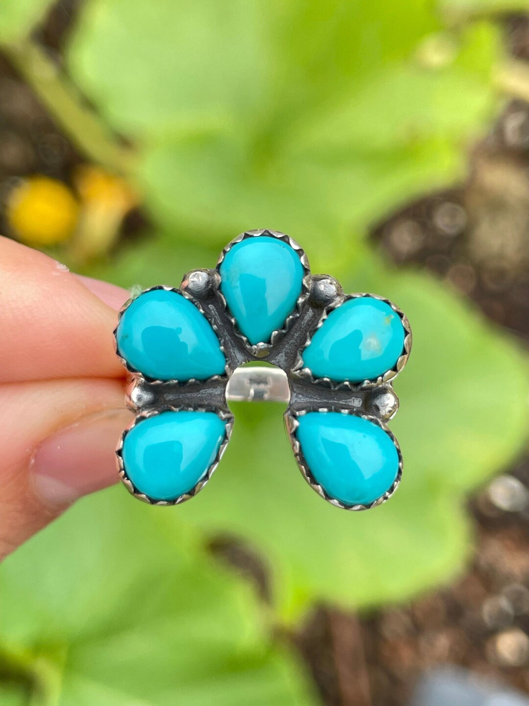 Kingman Turquoise Naja Style Ring Sterling Silver Size 9 G83 - Etsy