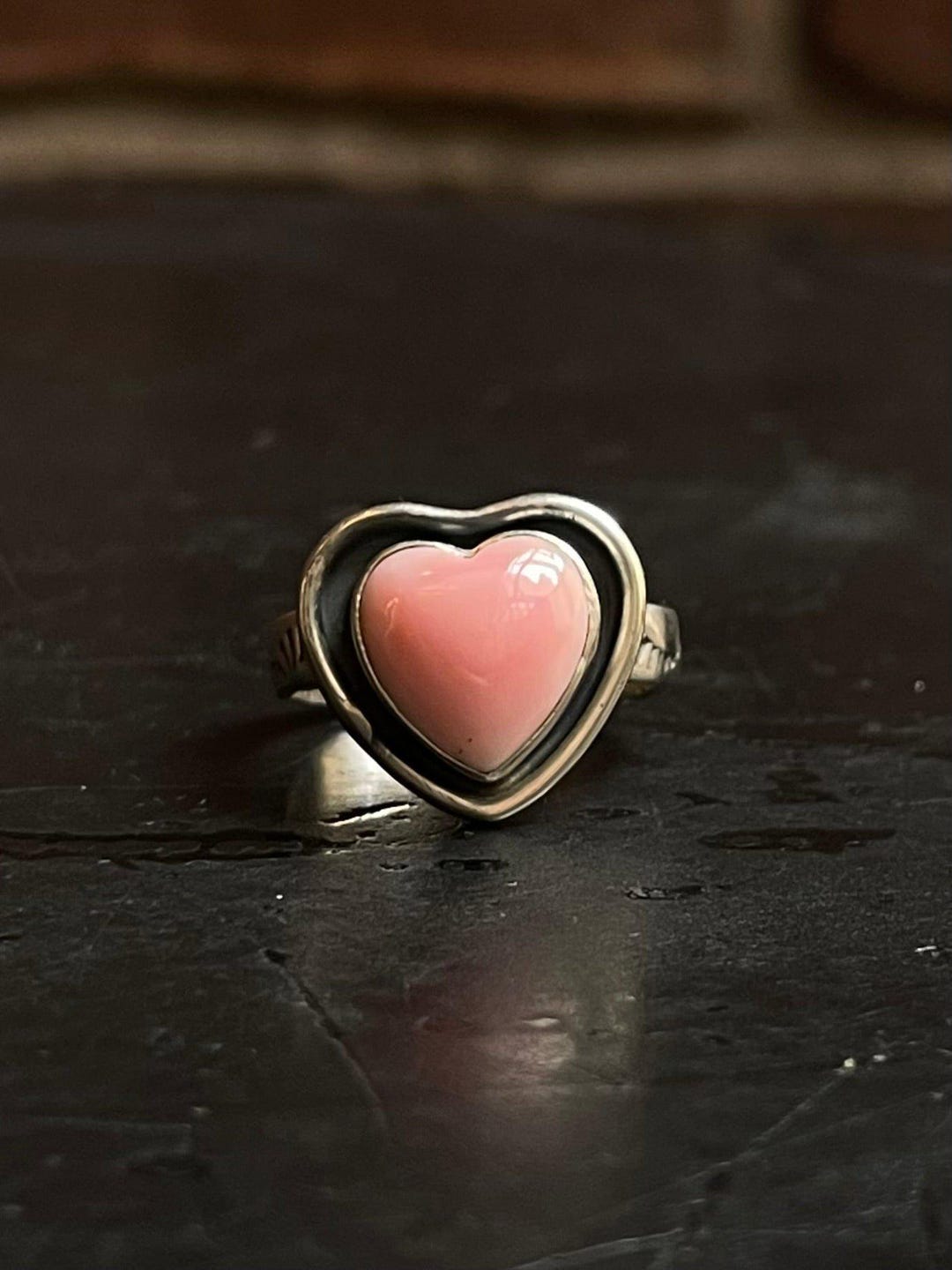 Pink Conch Heart Ring Size 7 | 925 Sterling Silver Southwest E126 - Etsy