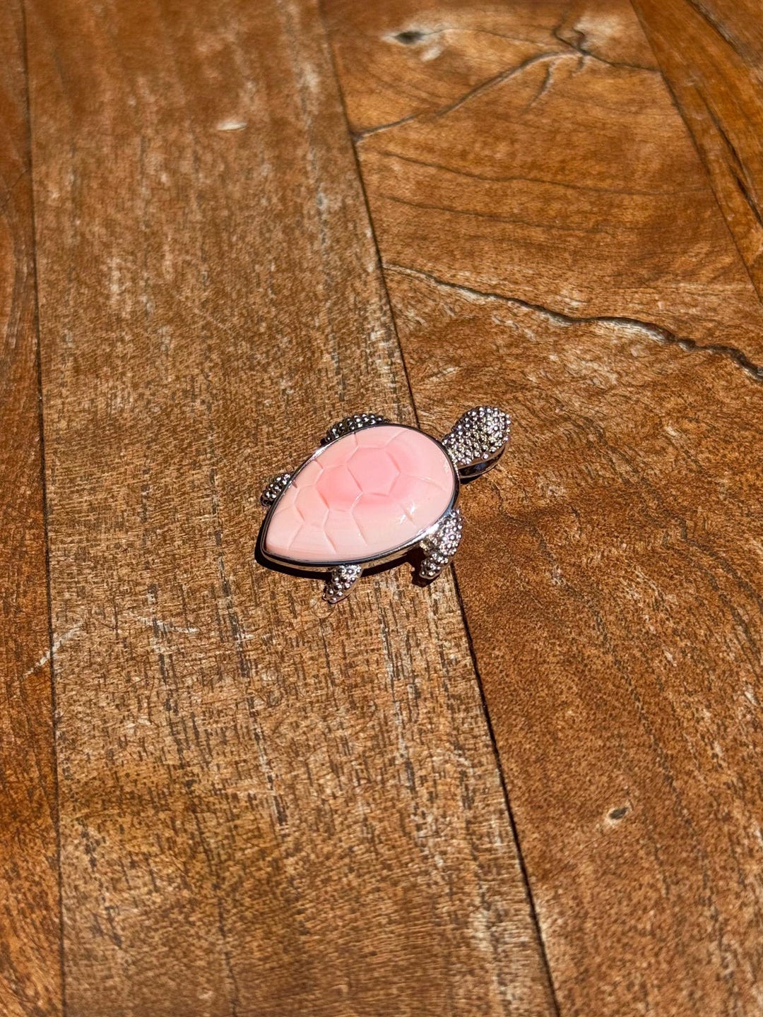 Pink Conch Turtle Pendant | Rhodium Plated Sterling Silver A589 - Etsy