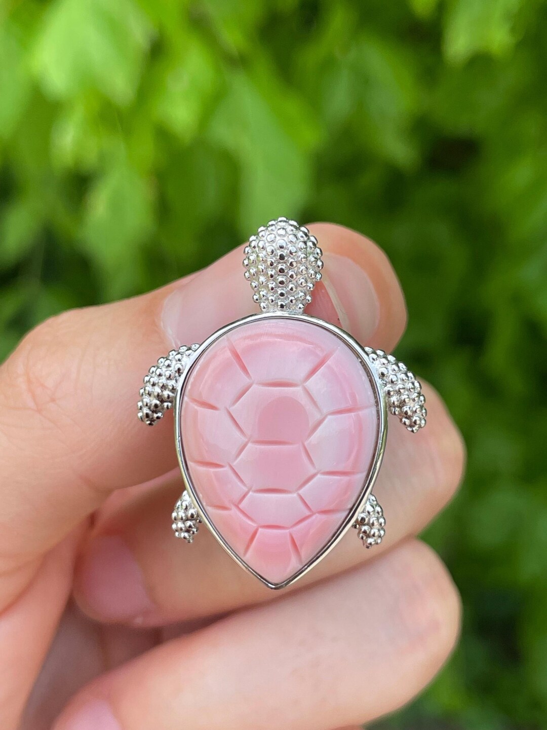 Pink Conch Turtle Pendant | 925 Sterling Silver V41 - Etsy
