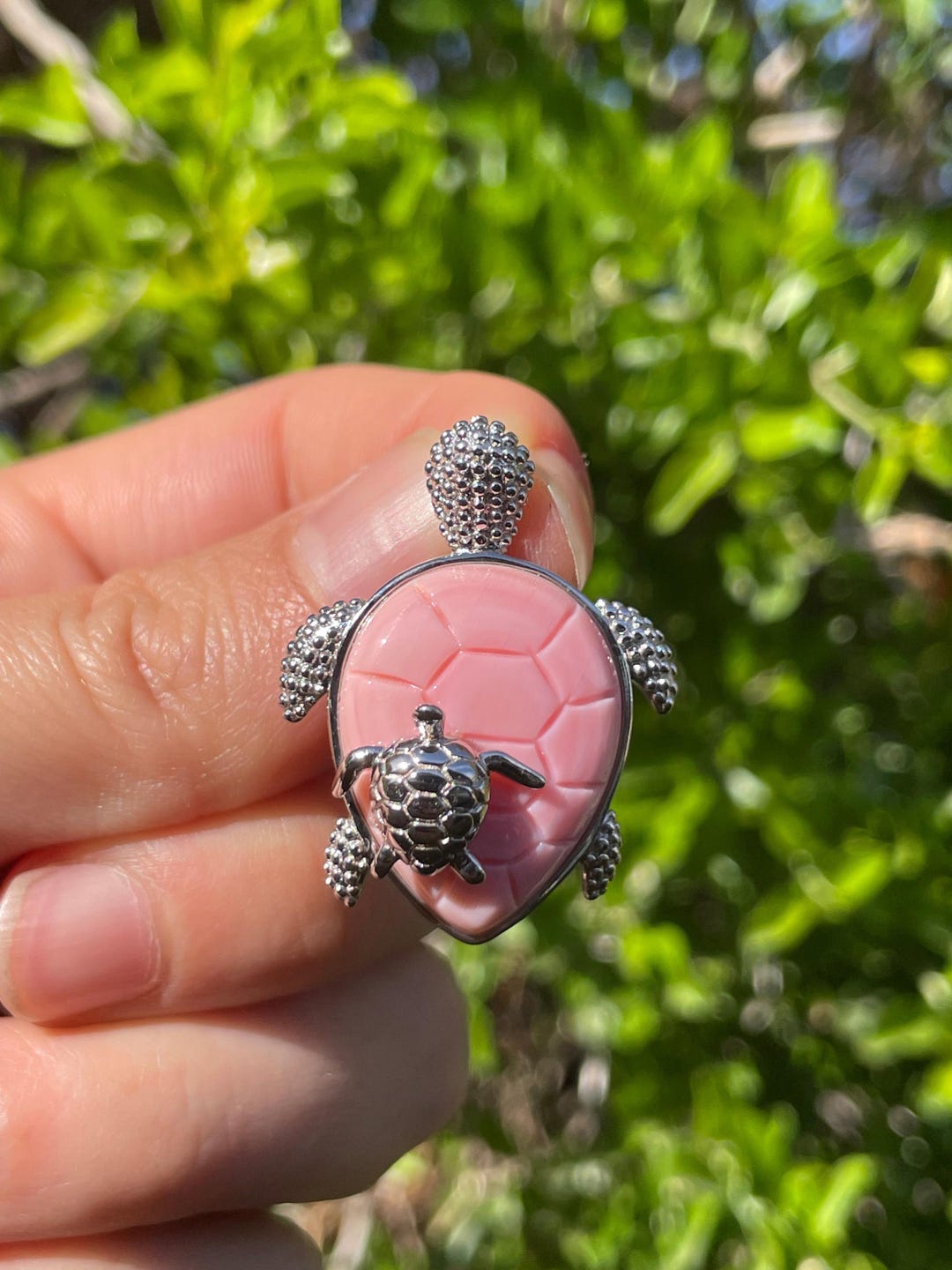 Pink Conch Turtle Pendant | 925 Sterling Silver B597 - Etsy