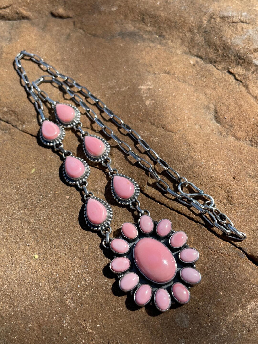 Pink Conch Necklace | Sterling Silver | Handmade M100 - Etsy