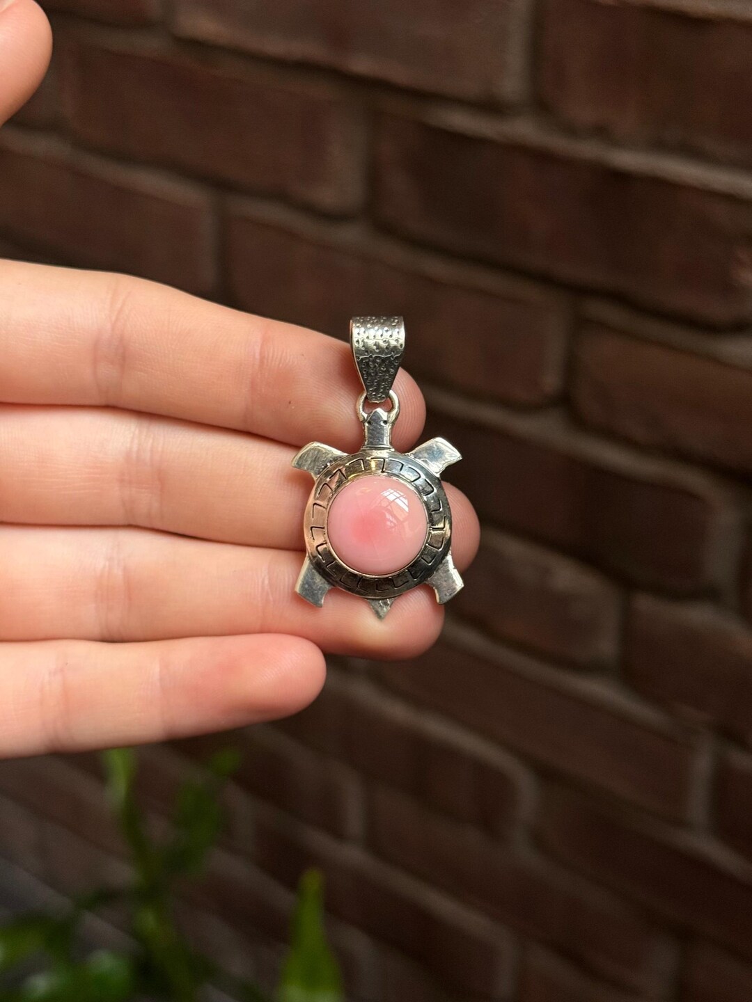Pink Conch Turtle Pendant | Sterling Silver 925 C373 - Etsy