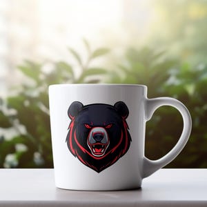 Red Bear, Logo, Clip Art and Image File, Instant Digital Download, 300 ...