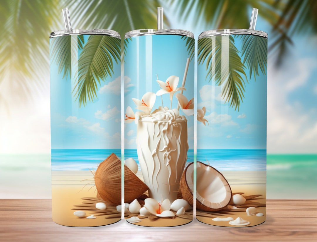 3D 20oz Skinny Tumbler Wrap Sublimation Design Pina Colada - Etsy