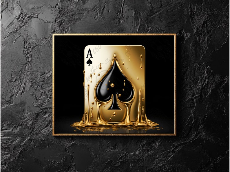 Gold Ace of Spades, 3D 20oz Skinny Tumbler Wrap Sublimation Design ...