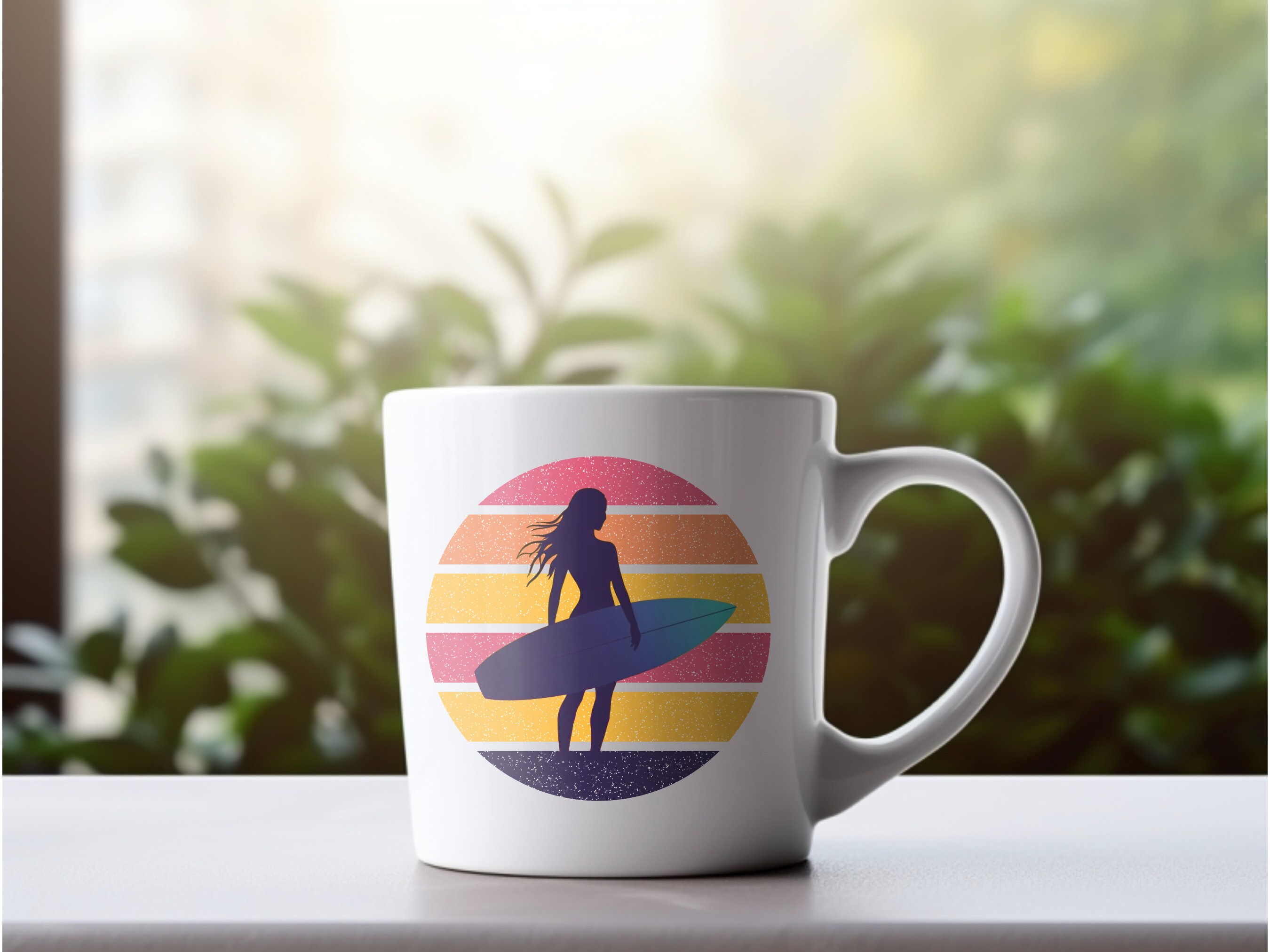 Surfer Girl, Logo, Clip Art and Image File, Instant Digital Download ...