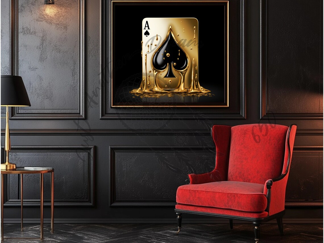 Gold Ace of Spades, 3D 20oz Skinny Tumbler Wrap Sublimation Design ...