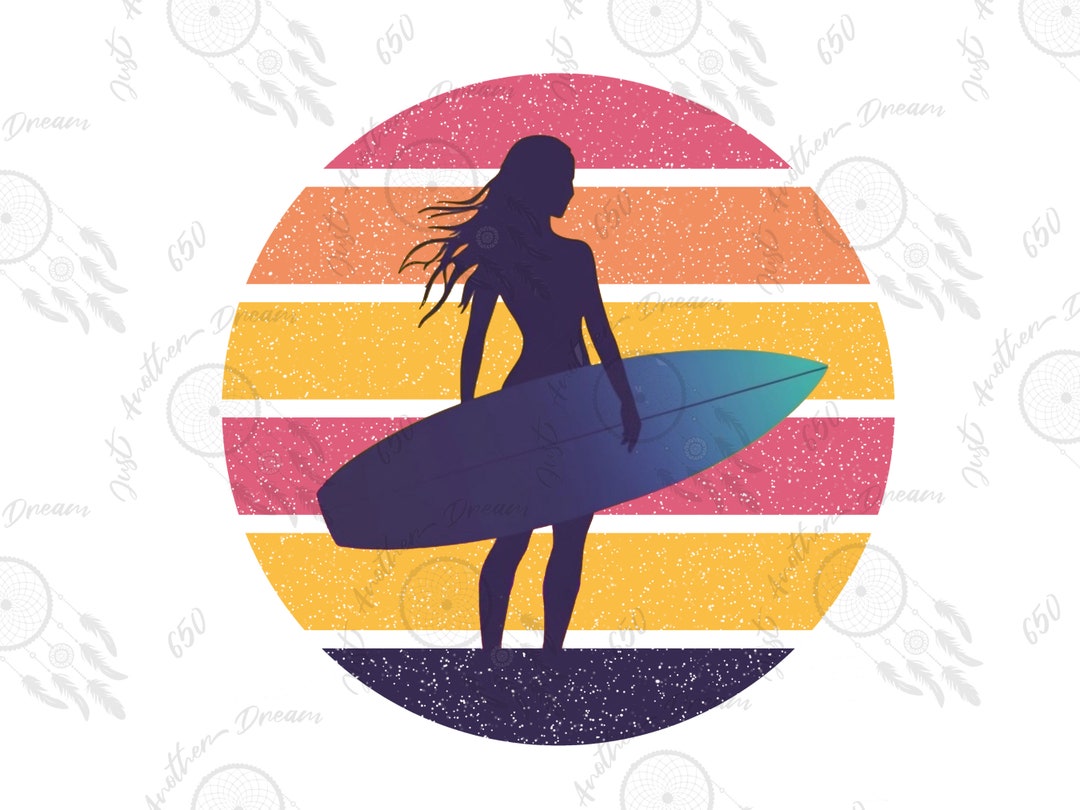 Surfer Girl, Logo, Clip Art and Image File, Instant Digital Download ...