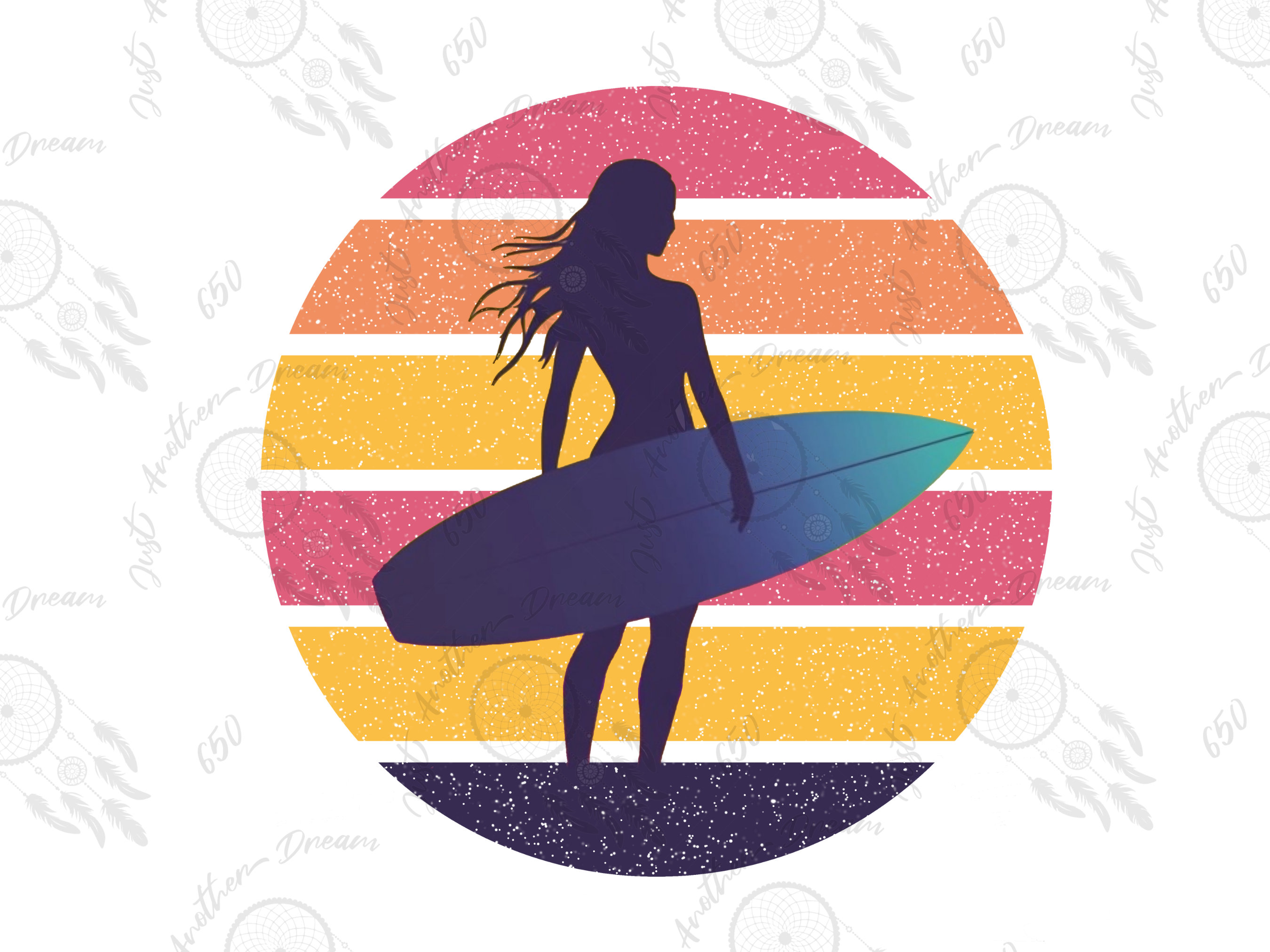 Surfer Girl, Logo, Clip Art and Image File, Instant Digital Download ...