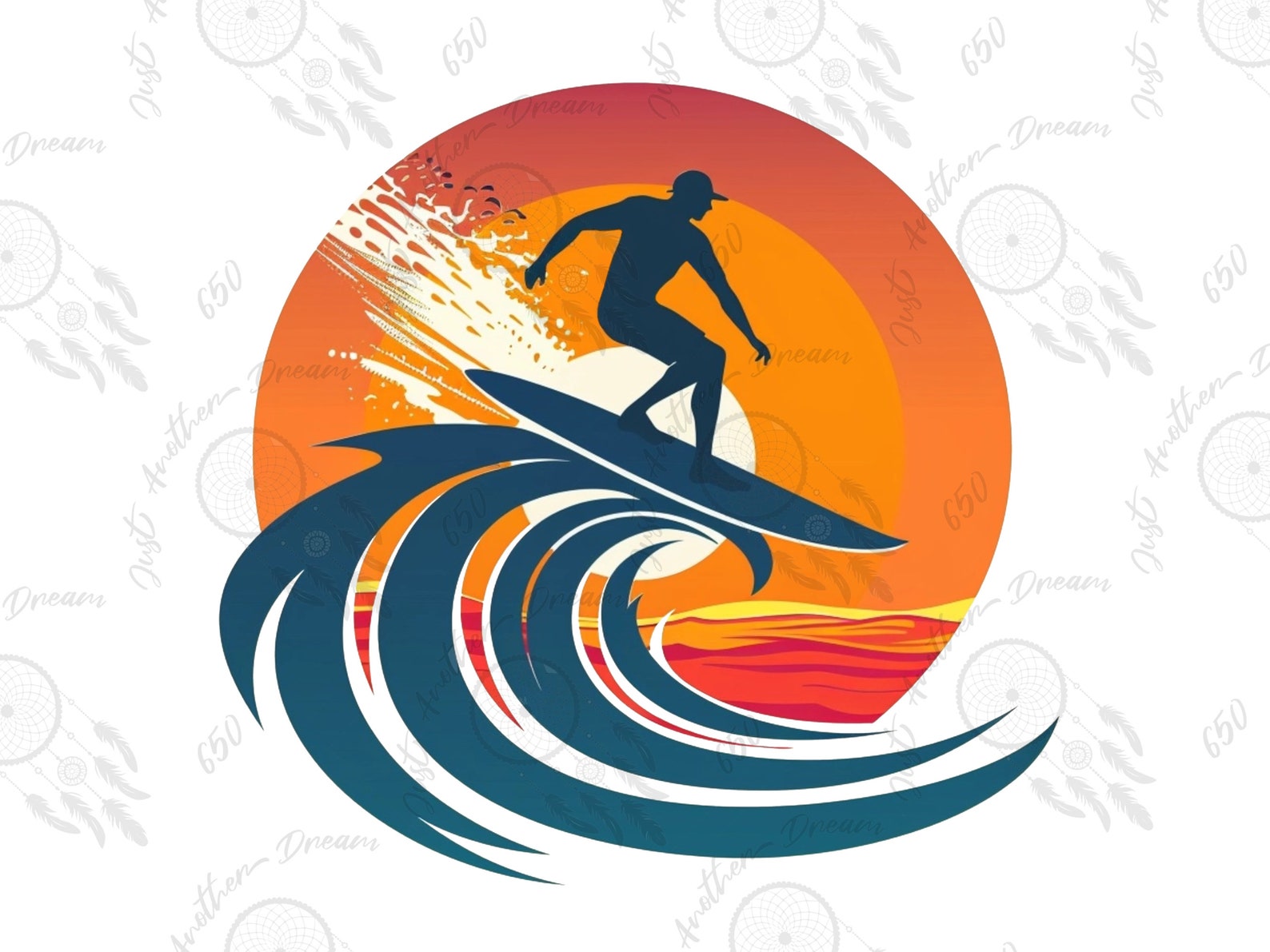 Surfer Guy, Logo, Clip Art and Image File, Instant Digital Download ...