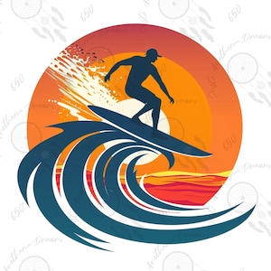 Surfer Guy, Logo, Clip Art and Image File, Instant Digital Download ...